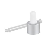 China 18/410 Frosted Silver Aluminum Cosmetic Dropper Essential Oil Glass Pipette Dropper for sale