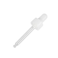 China 18/410 White Smooth Glass Dropper Caps With Silicone Tip Essential Oil Pipette Dropper for sale