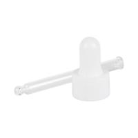 China 18/410 White Smooth Glass Dropper Caps With Silicone Tip Essential Oil Pipette Dropper for sale