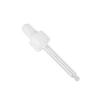 China 18/410 White Smooth Glass Dropper Caps With Silicone Tip Essential Oil Pipette Dropper for sale