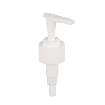 China Flat Headed Plastic PP Ribbed Screw Lotion Pump Shower Cream Press Dispenser 28/410 for sale