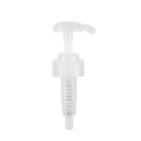 China Transparent Striped 28/410 Lotion Pump Spiral Bottom Locking Liquid Dispenser Pump for sale