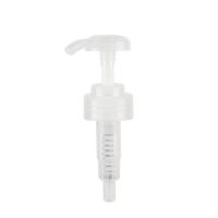 China Transparent Striped 28/410 Lotion Pump Spiral Bottom Locking Liquid Dispenser Pump for sale