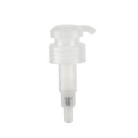 China Transparent Striped 28/410 Lotion Pump Spiral Bottom Locking Liquid Dispenser Pump for sale