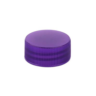 China Purple Universal Ribbed Plastic Bottle Caps For Shampoo Skincare Products And Cosmetics for sale