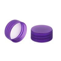 China Purple Universal Ribbed Plastic Bottle Caps For Shampoo Skincare Products And Cosmetics for sale