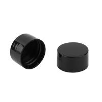 China 24/410 28/410 Plastic Caps Black Smooth Plastic Screw On Caps For Cosmetic Packaging for sale