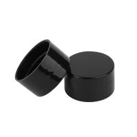 China 24/410 28/410 Plastic Caps Black Smooth Plastic Screw On Caps For Cosmetic Packaging for sale