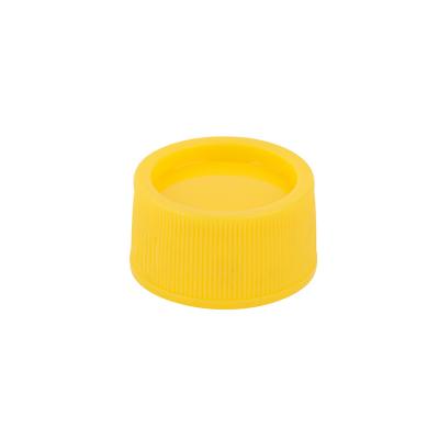 China Yellow Striped PP Plastic Screw On Cap Covers Rotating And Sealed Cap For Skin Care for sale