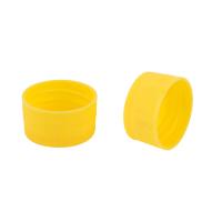 China Yellow Striped PP Plastic Screw On Cap Covers Rotating And Sealed Cap For Skin Care for sale