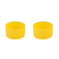China Yellow Striped PP Plastic Screw On Cap Covers Rotating And Sealed Cap For Skin Care for sale