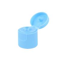 China 24/410 Striped Plastic Butterfly Flip Top Cap Matte Blue Skin Lotion Bottle Cap for sale