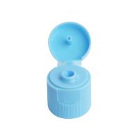 China 24/410 Striped Plastic Butterfly Flip Top Cap Matte Blue Skin Lotion Bottle Cap for sale