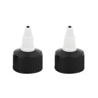 China Black Plastic Twist Cap Pointed Nozzle Jelly Cap 24/410 Squeeze Bottle Caps For Glue for sale