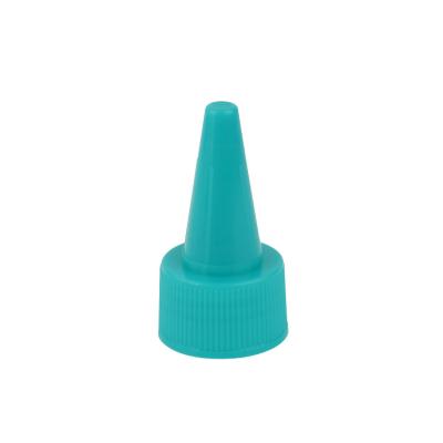 China Turquoise Plastic Squeeze Bottle Tops Pointed Nozzle Bottle Twist Bottle Cap for sale