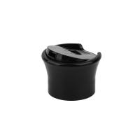 China Plastic Press Type Disc Top Cover Black 24/410 Flip Top Caps For Cosmetic Packaging for sale