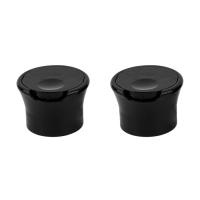 China Plastic Press Type Disc Top Cover Black 24/410 Flip Top Caps For Cosmetic Packaging for sale