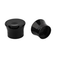 China Plastic Press Type Disc Top Cover Black 24/410 Flip Top Caps For Cosmetic Packaging for sale
