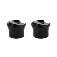 China Plastic Press Type Disc Top Cover Black 24/410 Flip Top Caps For Cosmetic Packaging for sale