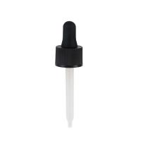 China 18/410 Black Matte Striped Cosmetic Dropper With Strong Suction Plastic Pipette Dropper for sale