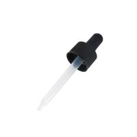 China 18/410 Black Matte Striped Cosmetic Dropper With Strong Suction Plastic Pipette Dropper for sale