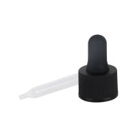 China 18/410 Black Matte Striped Cosmetic Dropper With Strong Suction Plastic Pipette Dropper for sale