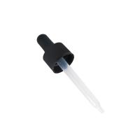 China 18/410 Black Matte Striped Cosmetic Dropper With Strong Suction Plastic Pipette Dropper for sale