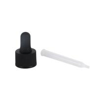 China 18/410 Black Matte Striped Cosmetic Dropper With Strong Suction Plastic Pipette Dropper for sale