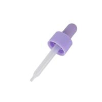 China Purple Glossy Plastic Pipette Dropper 18/410 20/410 Cosmetic Packaging Dropper for sale
