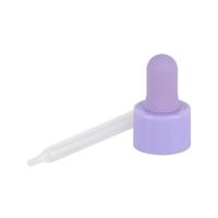 China Purple Glossy Plastic Pipette Dropper 18/410 20/410 Cosmetic Packaging Dropper for sale