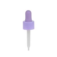 China Purple Glossy Plastic Pipette Dropper 18/410 20/410 Cosmetic Packaging Dropper for sale