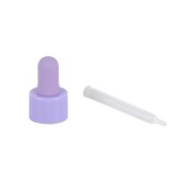China Purple Glossy Plastic Pipette Dropper 18/410 20/410 Cosmetic Packaging Dropper for sale
