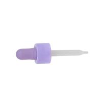 China Purple Glossy Plastic Pipette Dropper 18/410 20/410 Cosmetic Packaging Dropper for sale
