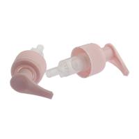 China Striped Pink Lotion Pump External Spring Left Right Switch 24/410 Dispensing Pump for sale