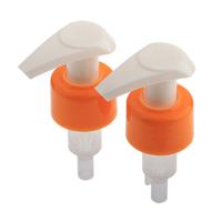 China Custom Color Left Right Lock Pump 28/410 External Spring Orange Plastic Lotion Pump for sale