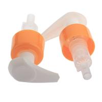 China Custom Color Left Right Lock Pump 28/410 External Spring Orange Plastic Lotion Pump for sale
