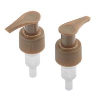 China Brown Striped PP Left Right Lock Pump 28/410 Body Lotion Pump Dispenser for sale