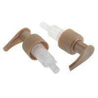 China Brown Striped PP Left Right Lock Pump 28/410 Body Lotion Pump Dispenser for sale