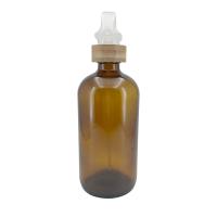 China Amber Boston Glass Sprayer Bottle With Bamboo Cap 500Ml Fine Mist Sprayer Bottle for sale