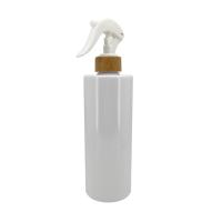 China White PET Plastic Spray Bottle With Switch 250ml Spray Bottle With A Natural Bamboo Cap for sale