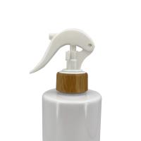 China White PET Plastic Spray Bottle With Switch 250ml Spray Bottle With A Natural Bamboo Cap for sale