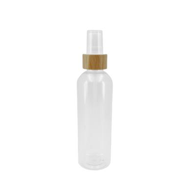 China 100ml 200ml Luxury Plastic Cosmetic Spray Bottles With Rounded Shoulders And Bamboo Lids for sale