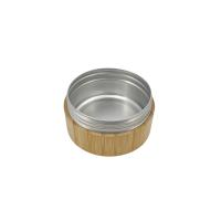 China All Bamboo And Metal Aluminum Cans Portable Cream Jars Cosmetic Packaging for sale