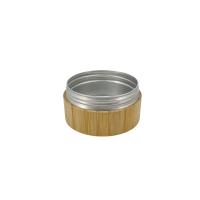 China All Bamboo And Metal Aluminum Cans Portable Cream Jars Cosmetic Packaging for sale