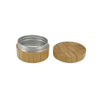 China All Bamboo And Metal Aluminum Cans Portable Cream Jars Cosmetic Packaging for sale