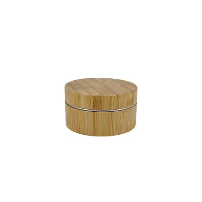 China All Bamboo And Metal Aluminum Cans Portable Cream Jars Cosmetic Packaging for sale