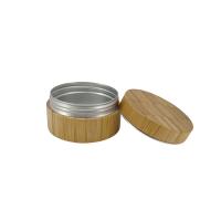 China All Bamboo And Metal Aluminum Cans Portable Cream Jars Cosmetic Packaging for sale