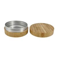 China Cylinder Shape Bamboo Cosmetic Cream Jar With Aluminum Inner 10g 15g 30g 50g 100g for sale