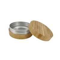 China Cylinder Shape Bamboo Cosmetic Cream Jar With Aluminum Inner 10g 15g 30g 50g 100g for sale