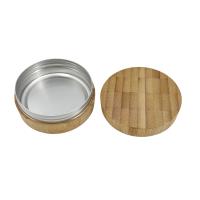 China Cylinder Shape Bamboo Cosmetic Cream Jar With Aluminum Inner 10g 15g 30g 50g 100g for sale